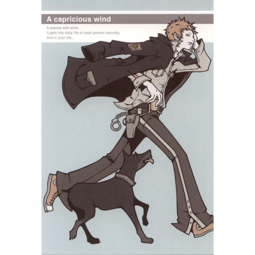 ポストカード イラスト ワカマツカオリ A capricious wind ポリスと犬 サイズ 148×100mm :W-25:ユージニアyh ...