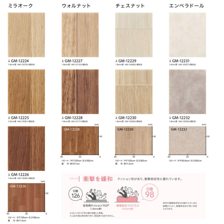 サンゲツ (カットサンプル) クッションフロア 住宅用 衝撃吸収フロア 木目調 石目調 選べる9カラー ホームフロア2024-2027 GM-12224〜GM-12232（A4サイズ程度 ...