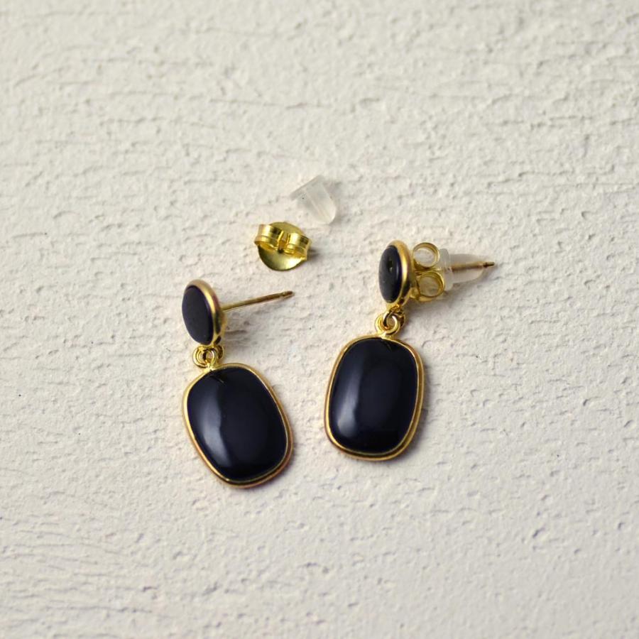 SV シルバー 925 オニキス デザイン ピアス : ユキコ オオクラ 大倉珊瑚店 - 通販 - Yahoo!ショッピング