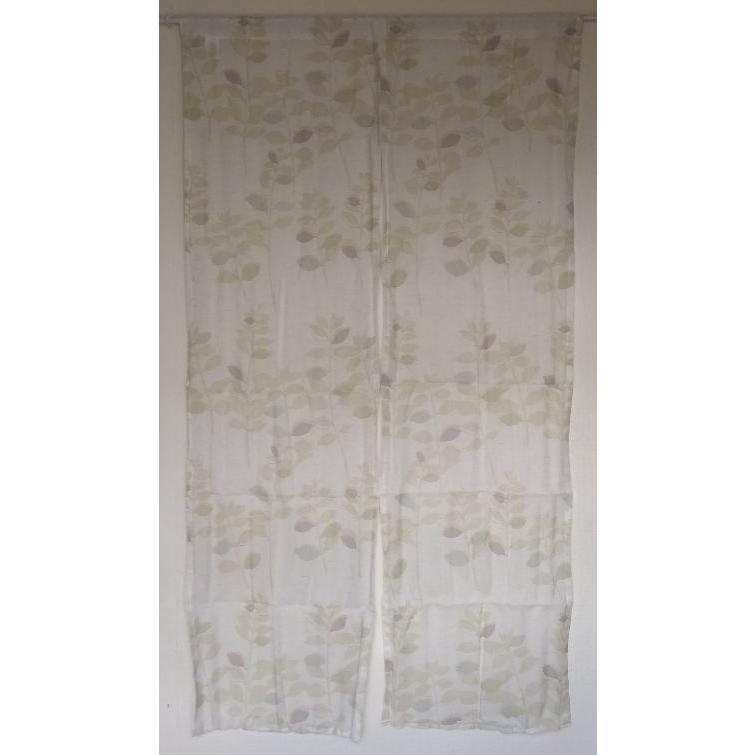 麻混のれん幅85cmx丈150cm-sumi-Wリーフブラウン61555 : ユキミ家具 - 通販 - Yahoo!ショッピング