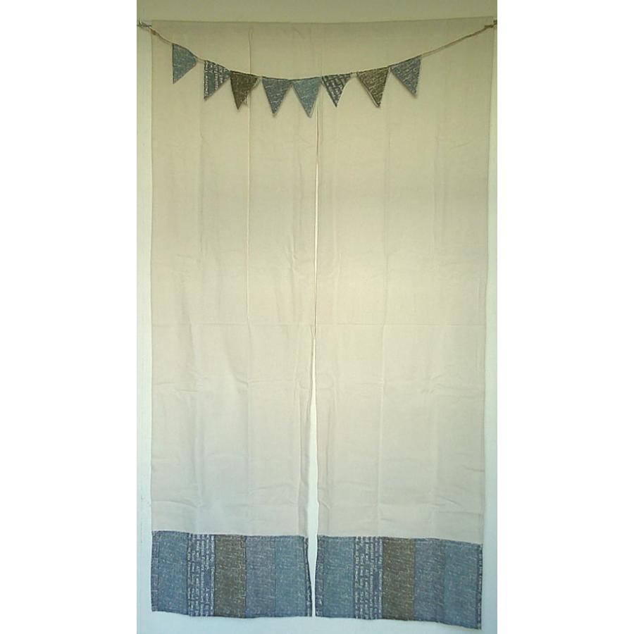 ガーランド付綿のれん幅85x150cm/ブルーyuni-79799 : ユキミ家具 - 通販 - Yahoo!ショッピング
