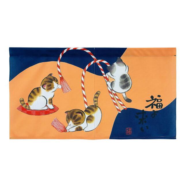 ひょうたんと猫のれん巾85x丈45cm福よ来い-niil : ユキミ家具 - 通販 - Yahoo!ショッピング