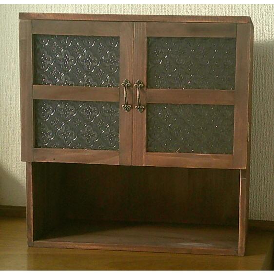 アンティーク(中古風仕上げ)＆レトロ木製フローラ＆キッチンキャビネットMC-106-BRブラウンミニ食器棚abide : ユキミ家具 - 通販 - Yahoo!ショッピング