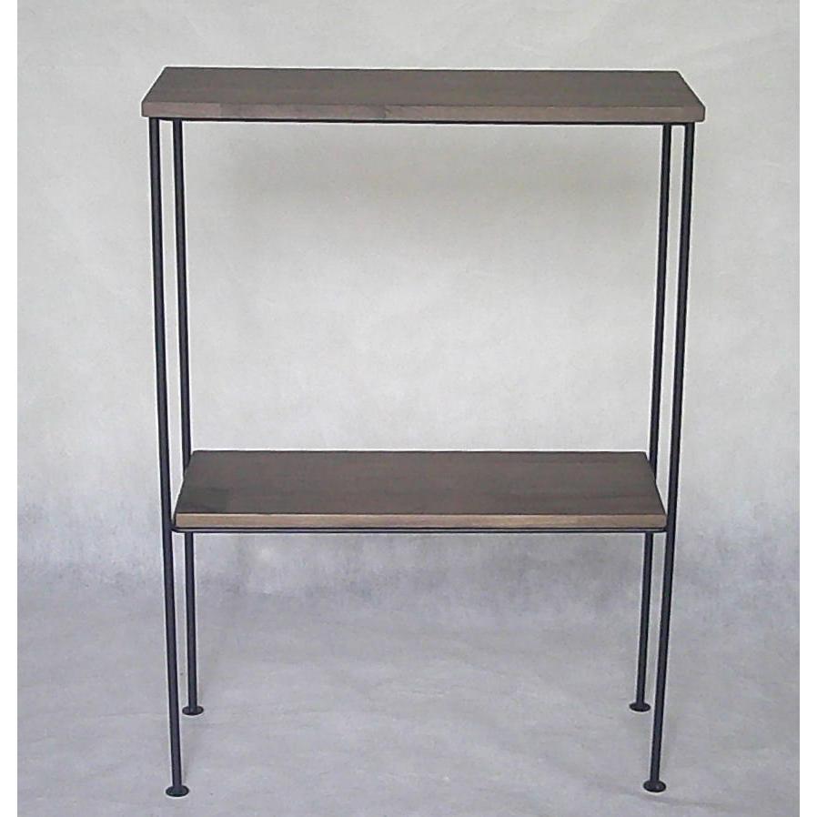 コンソールテーブル2段 小さなテーブル 幅44cm奥行17cm高さ60cmラスティ・トールラックZR-603-BKブラック-abide : ユキミ家具 - 通販 - Yahoo!ショッピング