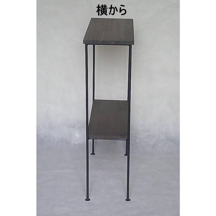 コンソールテーブル2段 小さなテーブル 幅44cm奥行17cm高さ60cmラスティ・トールラックZR-603-BKブラック-abide : ユキミ家具 - 通販 - Yahoo!ショッピング