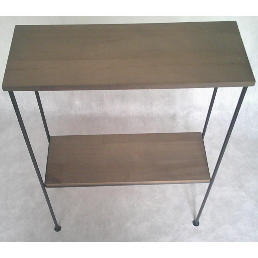 コンソールテーブル2段 小さなテーブル 幅44cm奥行17cm高さ60cmラスティ・トールラックZR-603-BKブラック-abide : ユキミ家具 - 通販 - Yahoo!ショッピング