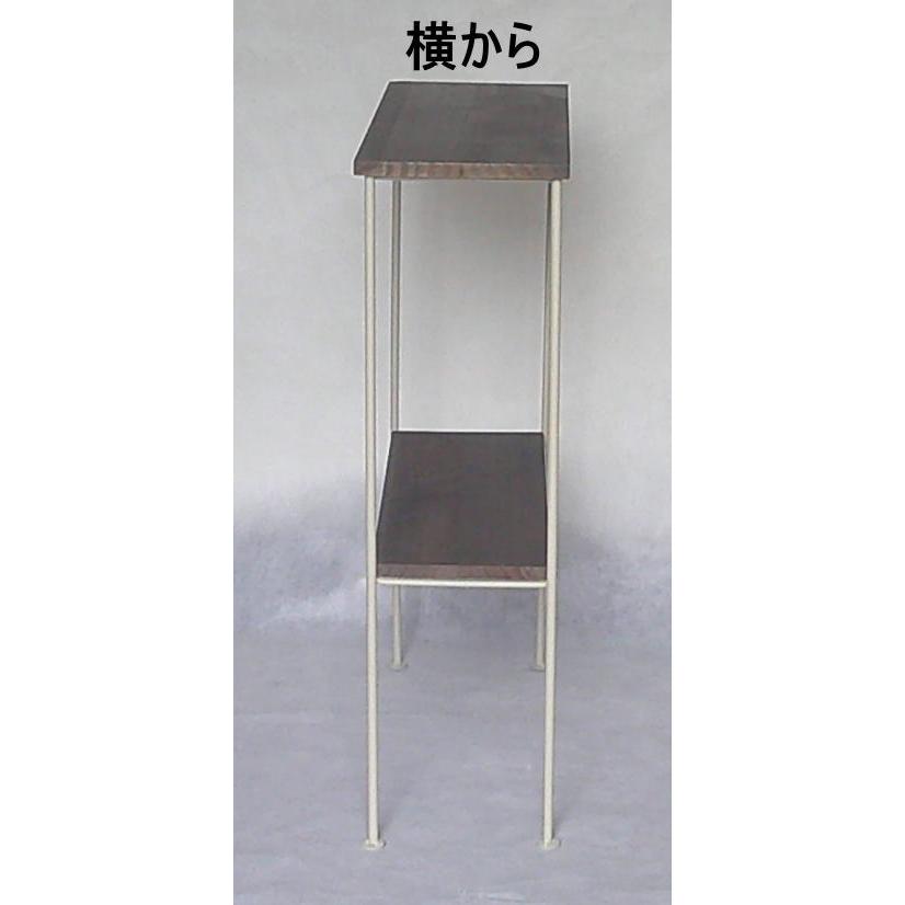 コンソールテーブル2段 小さなテーブル 幅44cm奥行17cm高さ60cmラスティ・トールラックZR-603-IVアイボリー-abide : ユキミ家具 - 通販 - Yahoo!ショッピング