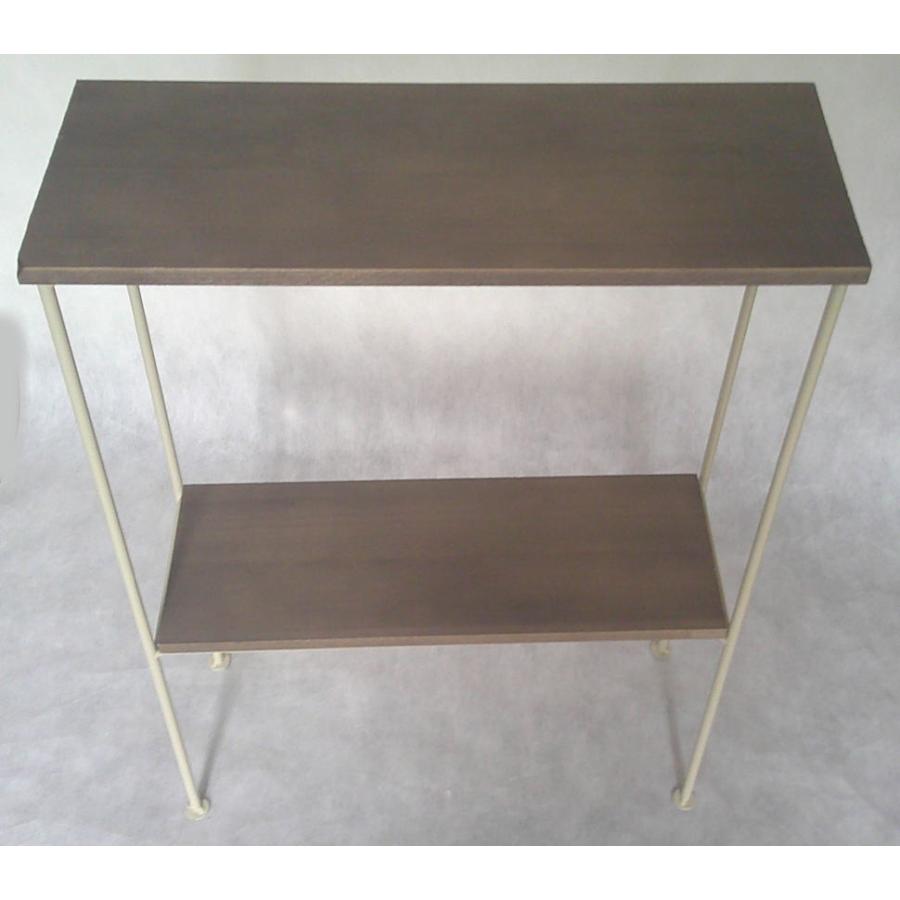 コンソールテーブル2段 小さなテーブル 幅44cm奥行17cm高さ60cmラスティ・トールラックZR-603-IVアイボリー-abide : ユキミ家具 - 通販 - Yahoo!ショッピング