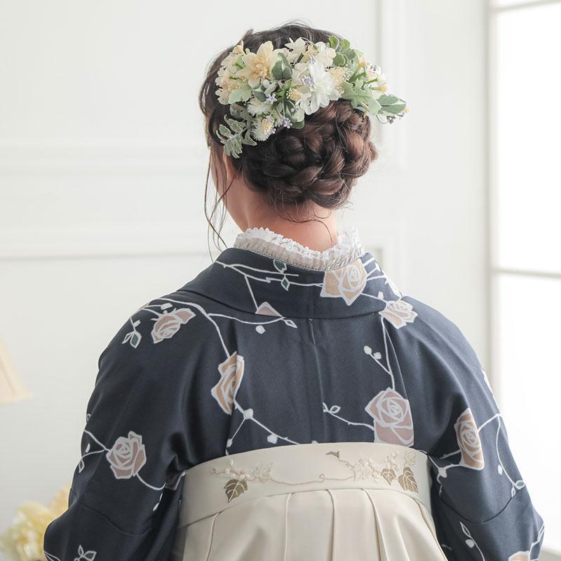 袴 レンタル 小学生 墨紺色 ばら(G961) 卒業式 女の子 ジュニア AG343 : 京都着物レンタル夢館 Yahoo!店 - 通販 - Yahoo!ショッピング