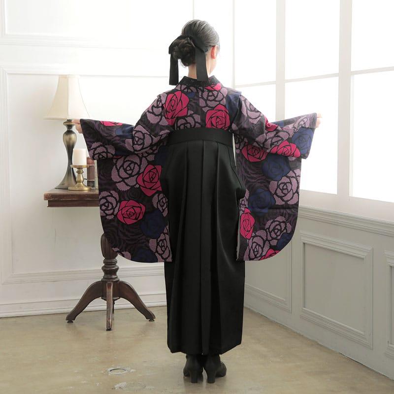 小学生袴セール開催中 袴 レンタル 小学生 黒 疋田薔薇(G645)(A045) 卒業式 女の子 ジュニア AG383 : 京都着物レンタル夢館 Yahoo!店 - 通販 - Yahoo!ショッピング