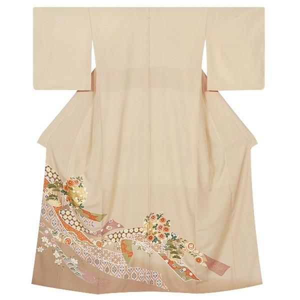 色留袖 レンタル 袷 クリーム 花丸紋に熨斗（E266） 対応身長155〜162cm 結婚式 叙勲 ホテル・式場への直送OK E114 : 京都着物レンタル夢館 Yahoo!店 - 通販 ...