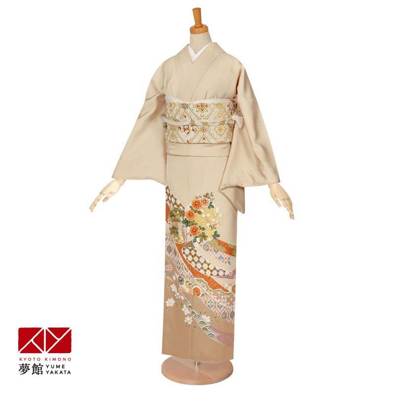 色留袖 レンタル 袷 クリーム 花丸紋に熨斗（E114） 対応身長147〜159cm 結婚式 叙勲 ホテル・式場への直送OK E266 : 京都着物レンタル夢館 Yahoo!店 - 通販 ...