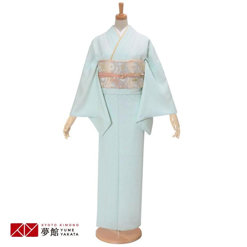 YUMI KATSURA 訪問着 レンタル 入学式 卒業式 結婚式 桂由美 ブランド着物 袷 【お召】浅葱色 横段柄 七五三 身長154〜165cm H909 : 京都着物レンタル夢館 ...