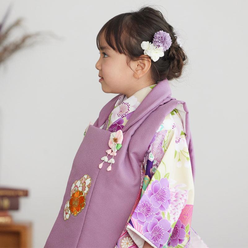 753 七五三 着物レンタル 3歳 女の子 フルセット 被布 クリーム 753 七五三 着物レンタル 3歳 女の子 フルセット 被布 クリーム