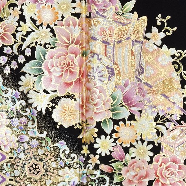 黒留袖 レンタル トールサイズ 結婚式 御所車に鼓と花々(T281 T283） 貸衣装 フルセット 対応身長165〜173cm T282 ...