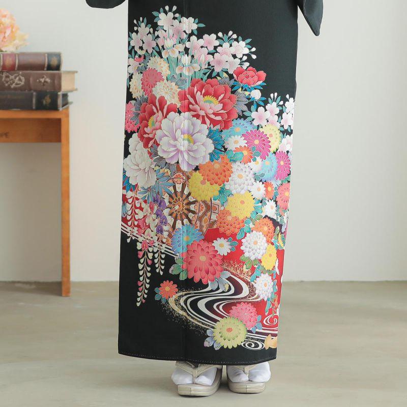 セール開催中 黒留袖 レンタル ジャパンスタイル 結婚式 流水に花車(T321) 貸衣装 フルセット 対応身長155〜164cm T319 : 京都着物レンタル夢館 Yahoo!店 - 通販 ...