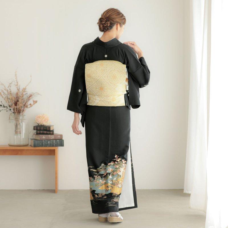 黒留袖 レンタル 結婚式 御所解き文様 貸衣装 フルセット 対応身長147〜159cm T414 : 京都着物レンタル夢館 Yahoo!店 - 通販 - Yahoo!ショッピング