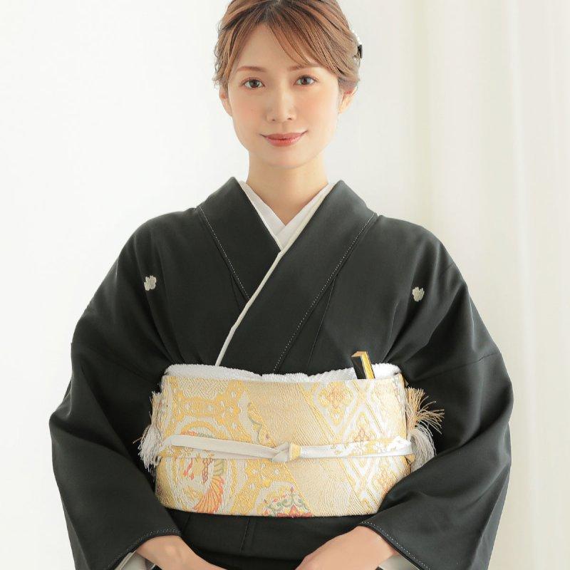 黒留袖 レンタル 結婚式 雲霞に扇面と水車 貸衣装 フルセット 対応身長147〜159cm T415 : 京都着物レンタル夢館 Yahoo!店 - 通販 - Yahoo!ショッピング
