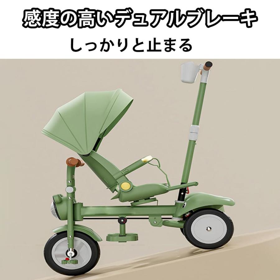 子供用三輪車 乗用玩具?三輪車 三輪車 折りたたみ キッズバイク 手押し棒付き 日よけ付 1歳から5歳までの赤ちゃんへのギフト 簡単な取り付け ...