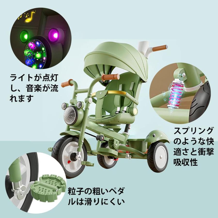 子供用三輪車 乗用玩具?三輪車 三輪車 折りたたみ キッズバイク 手押し棒付き 日よけ付 1歳から5歳までの赤ちゃんへのギフト 簡単な取り付け ...