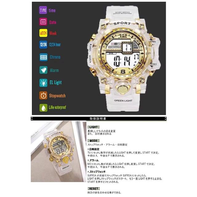 2 スポーツ腕時計 腕時計 時計 デジタル式 LED デジタル腕時計 デジタル 自転車 スポーツ アウトドア キャンプ ランニング LED ...