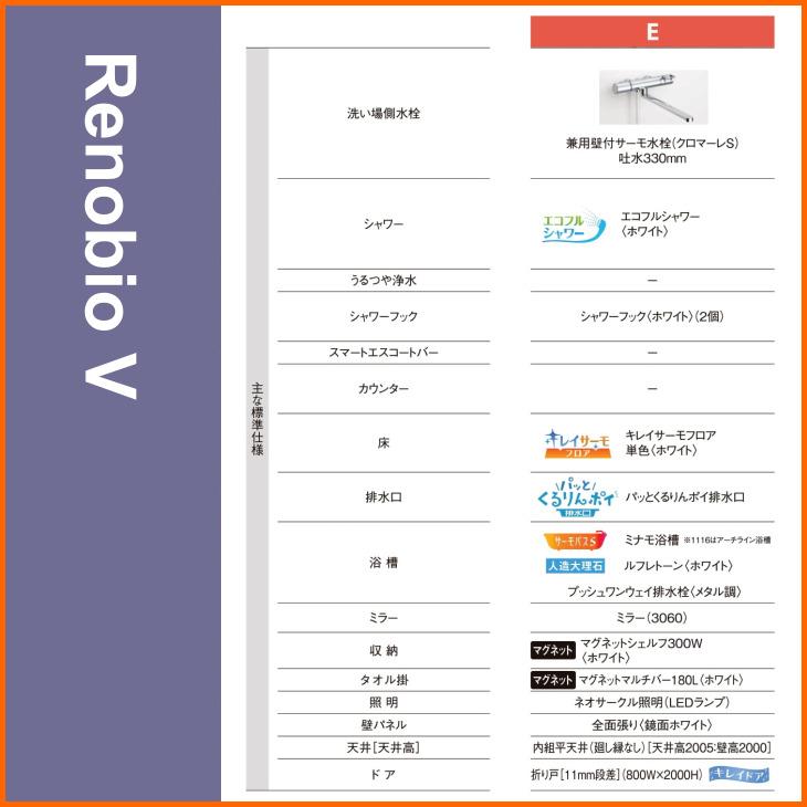 リノビオ ※別途浴室暖房機付有！ リクシル リノビオV 1216 Eタイプ 基本仕様 マンション用 システムバスルーム 送料無料 62％オフ 海外発送可 Sn : 祐翔商店 - 通販 ...