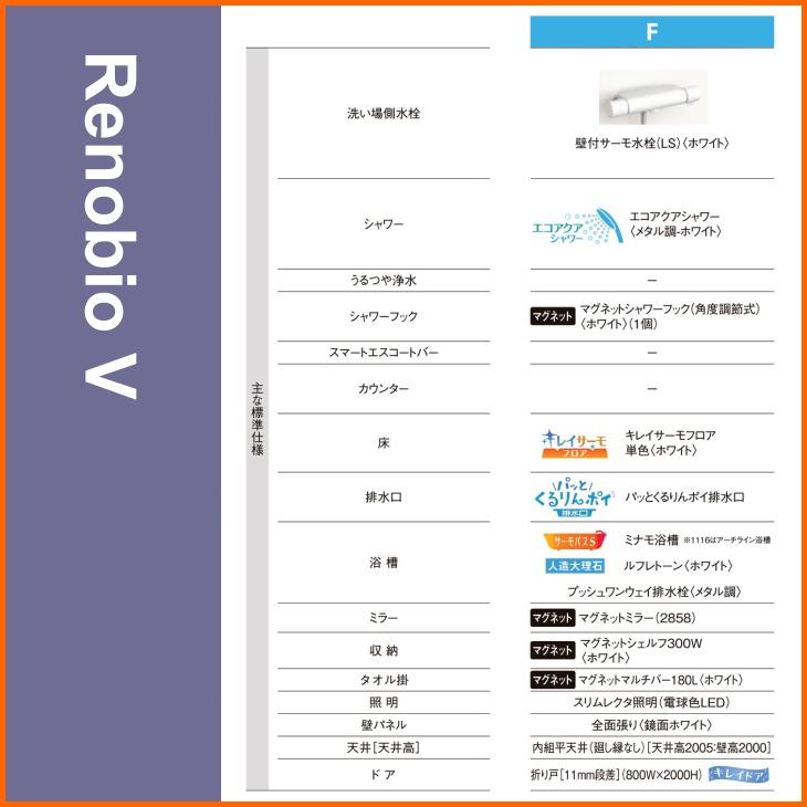 リノビオ ※別途浴室暖房機付有！ リクシル リノビオV 1416 Fタイプ 基本仕様 マンション用 システムバスルーム 送料無料 62％オフ 海外発送可 Sn : 祐翔商店 - 通販 ...