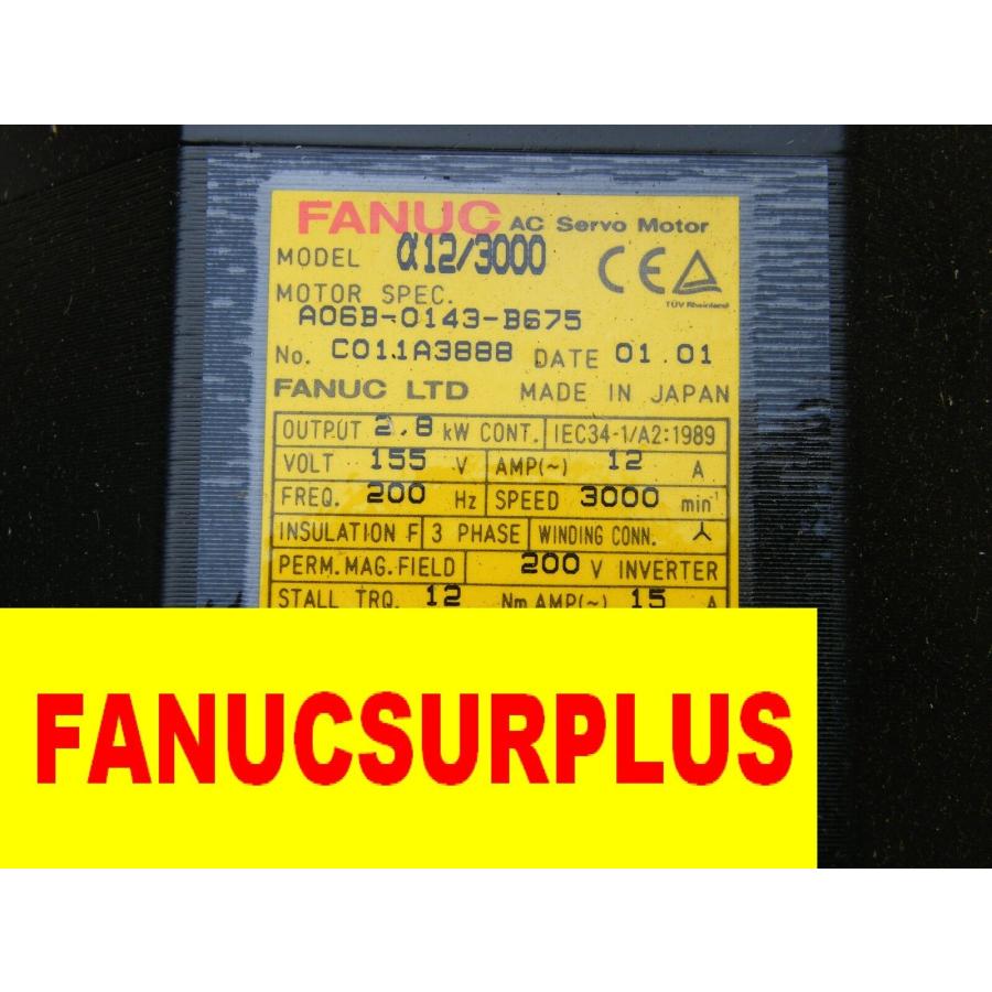 GE FANUCサーボモーターA06B-0143-B675 12/3000 NEW :112279089620:うえたPC - 通販 ...