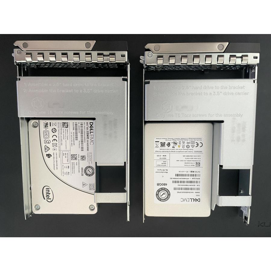 Dell EMC Intel SSD 480GB SATA 2.5"" w/ 3.5 Caddy Drive Pulled From New ...