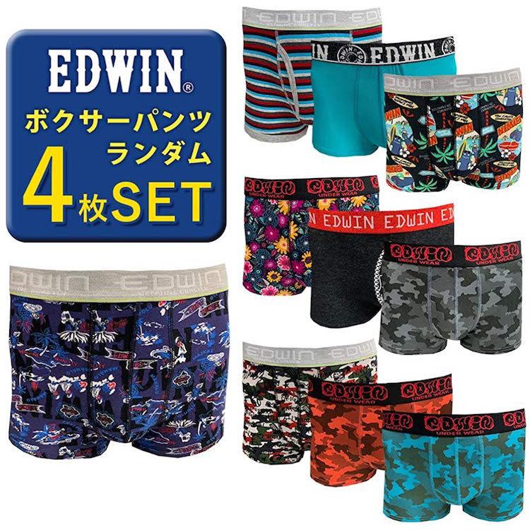 EDWIN Edwin エドウィン ボクサーパンツ メンズ ブランド 4枚セット パンツ 男性 インナー 福袋 : 衣類雑貨店ワイズ ...