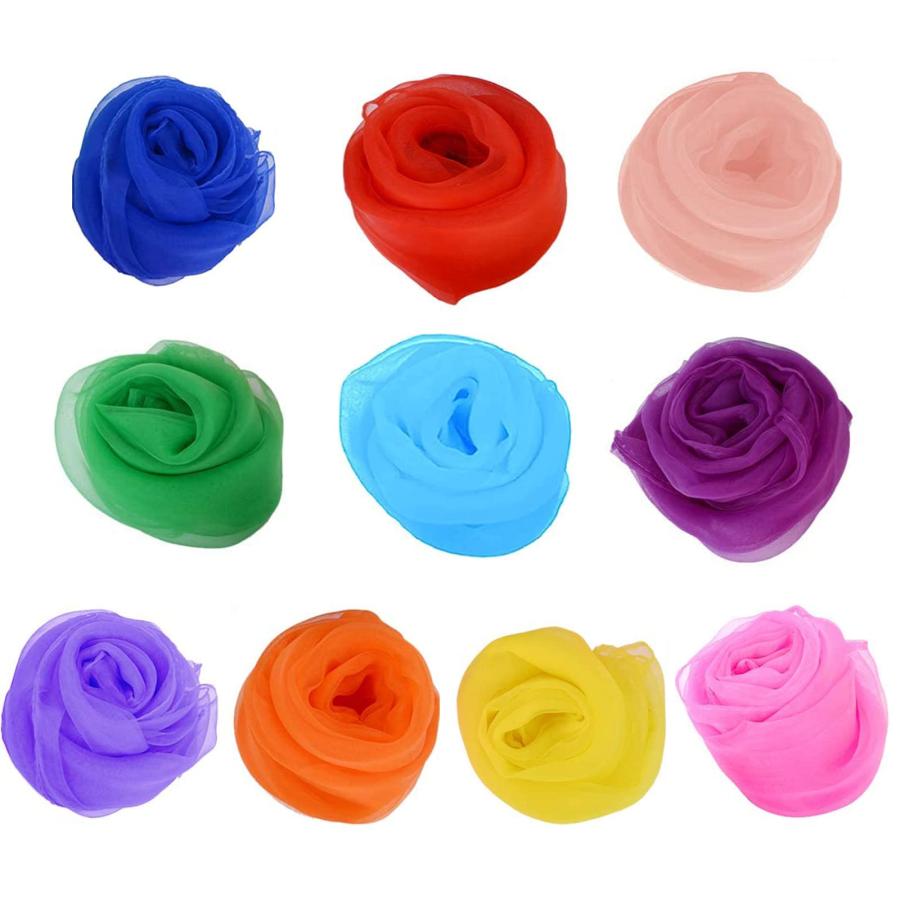 DFsucces シフォン シルクスカーフ 10色 浮遊 スカーフ リトミック ダンス お遊戯 子ども スカーフ遊び ダンス 運動 ジャグリ : 20240515102752-01738 ...