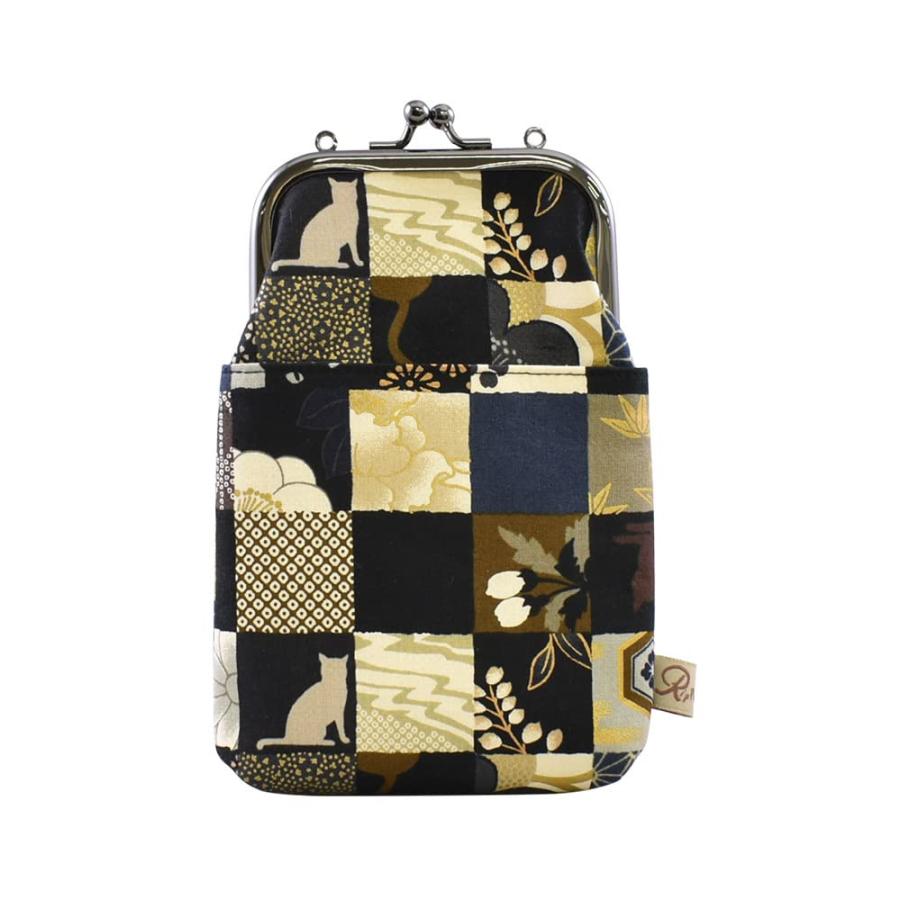 大西賢製販 がま口2WAY スマホショルダー 和柄ネコ 紺 サイズ：約W13 D17.5 H2 GA22-A001 : YYYヤフー店 - 通販 - Yahoo!ショッピング