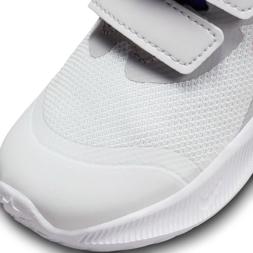 ナイキ スニーカー キッズ スター ランナー 3 NIKE DA2778 ホワイト 白 グレー ブルー 青 スニーカー シューズ ローカット ...