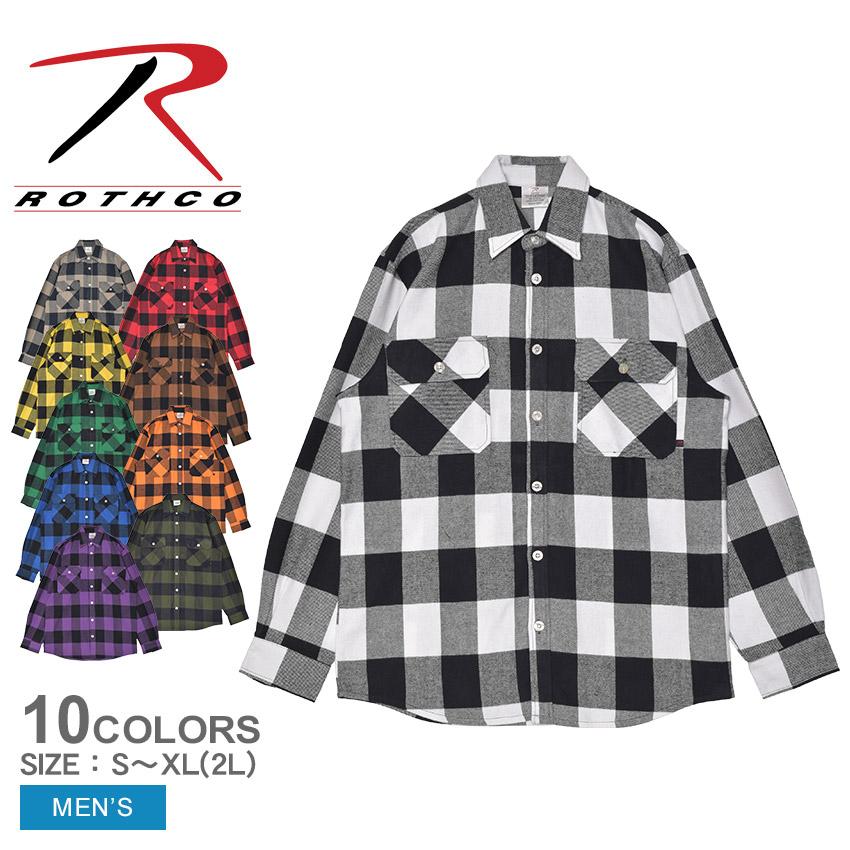 ROTHCO ロスコ チェックシャツ メンズ エクストラ ヘビーウェイト フランネル シャツ 47380 4649 4739 3989 4667 4672 47385 黒 爆買 : Z ...