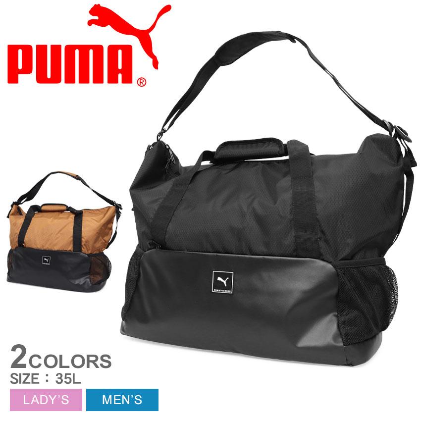 PUMA（プーマ） スポーツバッグ メンズ レディース トレーニング スポーツバッグM PUMA 090415 ブラック 黒 ブラウン 茶 ...