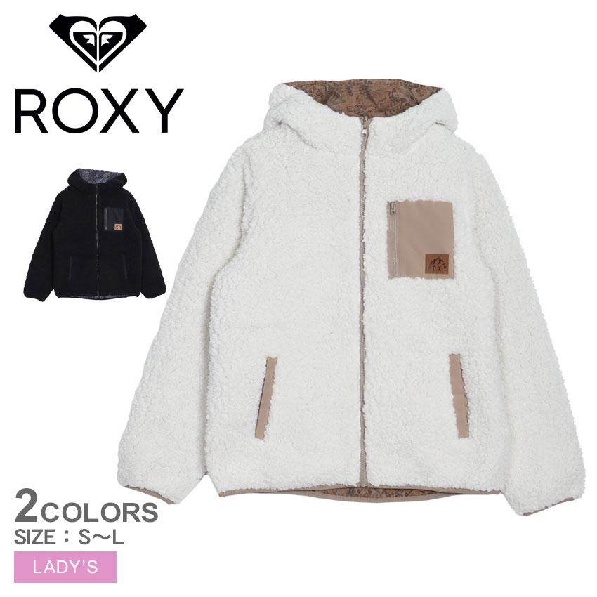 ROXY ロキシー ボアジャケット レディース RJK234809 ホワイト 白 アイボリー ブラック 黒 アウター ジャケット ボア リバーシブル もこもこ 花柄 防寒 上着 : Z ...