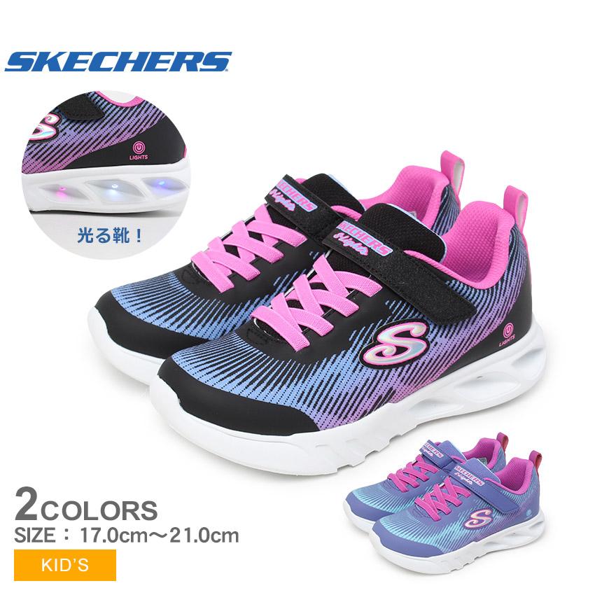 SKECHERS スケッチャーズ スニーカー キッズ Sライツ フリッカー フラッシュ-ライト テイクオーバー 303704L ブラック 黒 ...