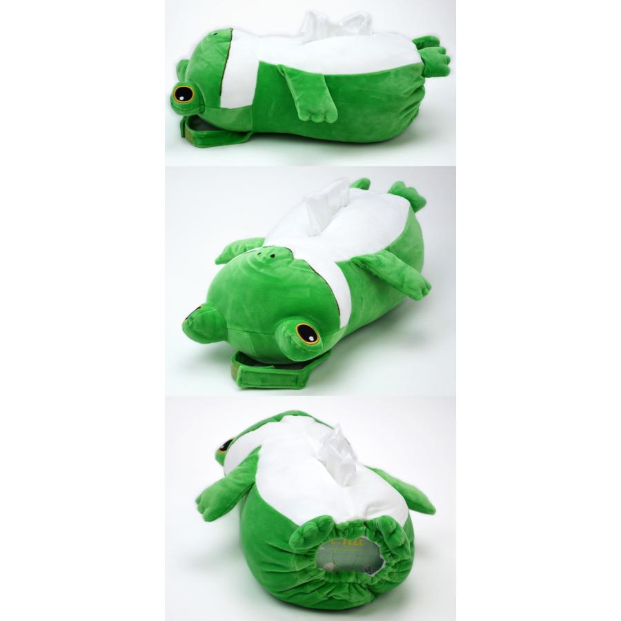 ティッシュカバー カエル ぬいぐるみ グリーンティッシュケース 引っ掛け 置き両用 置き型 壁掛型 もこもこ ふわふわ かえる 蛙 ティッシュ ...