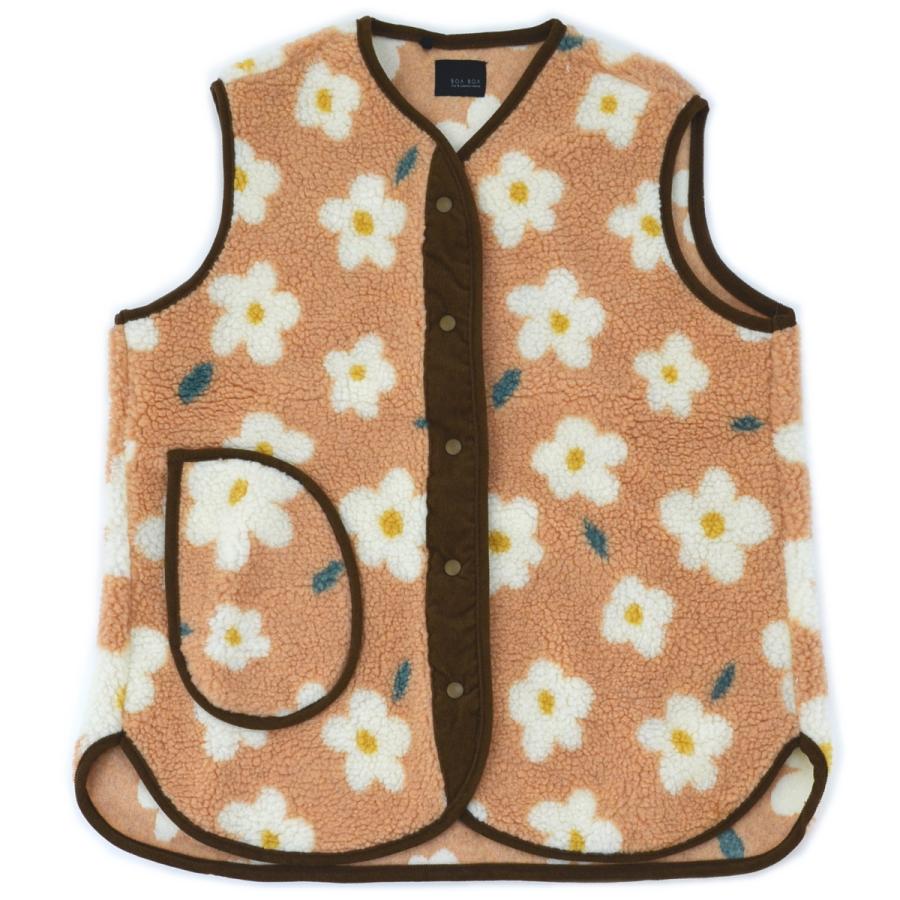 ベスト ルームウェア チェック ベア ボア ブルーム ベスト フレンズヒルレディース ジャガードボア ネイビー ベージュ ピンク 前開き ...