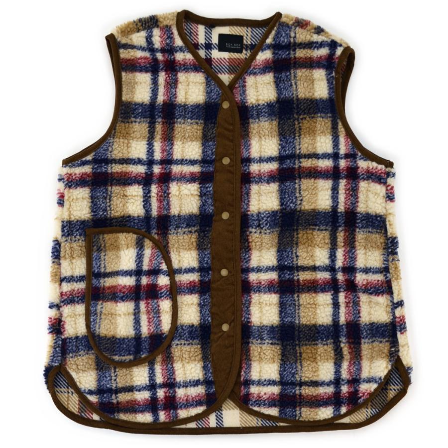 ベスト ルームウェア チェック ベア ボア ブルーム ベスト フレンズヒルレディース ジャガードボア ネイビー ベージュ ピンク 前開き ...