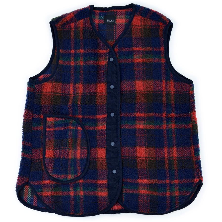 ベスト ルームウェア チェック ベア ボア ブルーム ベスト フレンズヒルレディース ジャガードボア ネイビー ベージュ ピンク 前開き ...