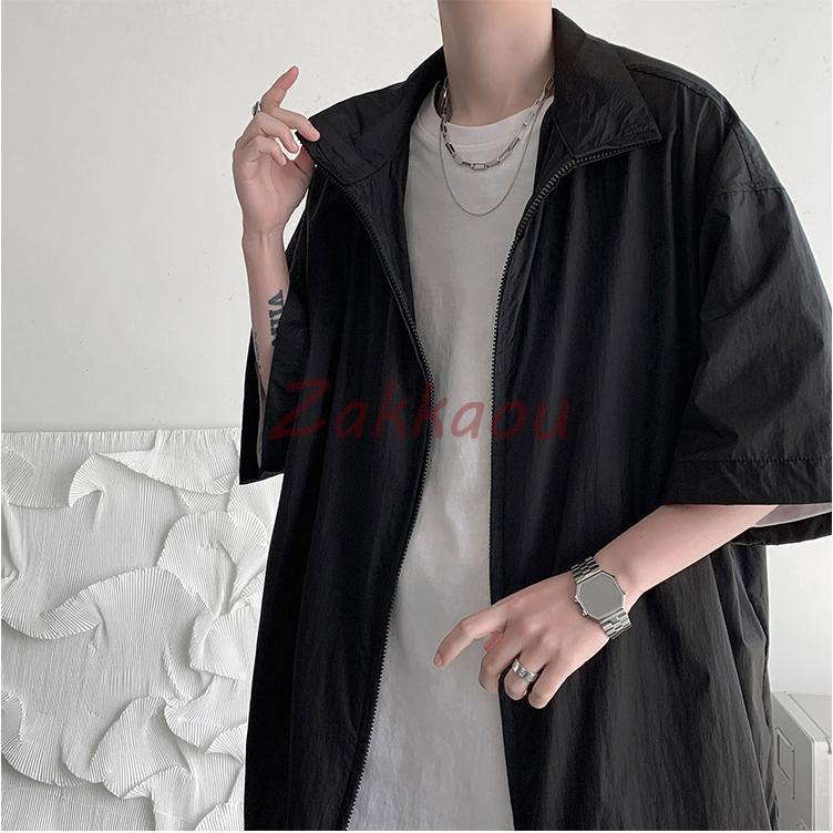 涼しい 夏 パーカー 五分袖 半袖 メンズ ラッシュガード ジップパーカー 立ち襟 ゆったりUV UVカット 日焼け止め ドライ 接触冷感 通気 薄手パーカー : 雑貨王 - 通販 ...