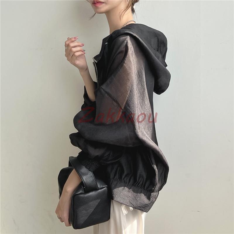 UVカット パーカー レディース ラッシュガード 長袖 トップス ゆったり シアーパーカー 透け感 カジュアル 日焼け止め 紫外線対策 夏 : 雑貨王 - 通販 - Yahoo!ショッピング