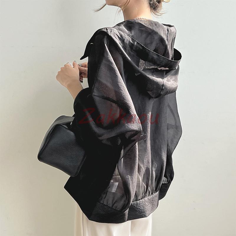 UVカット パーカー レディース ラッシュガード 長袖 トップス ゆったり シアーパーカー 透け感 カジュアル 日焼け止め 紫外線対策 夏 : 雑貨王 - 通販 - Yahoo!ショッピング