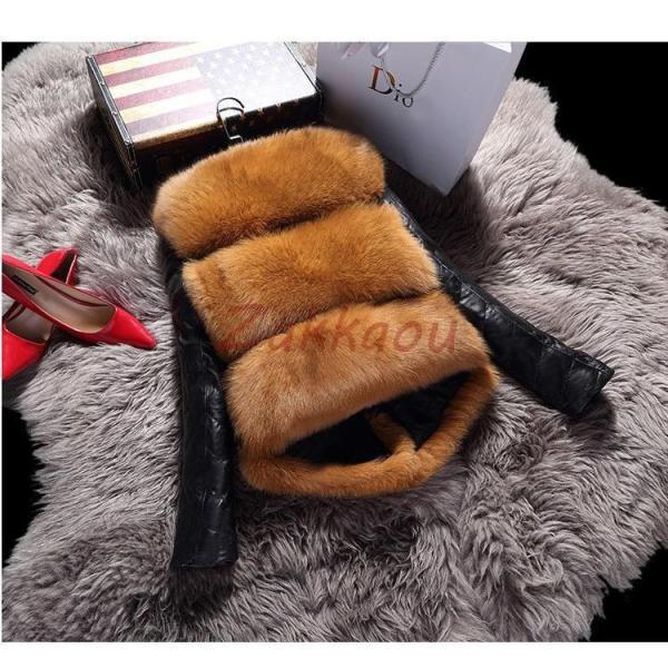 ノーブランド ファーコート ミンクファー 毛皮 テーラーカラー 11 茶