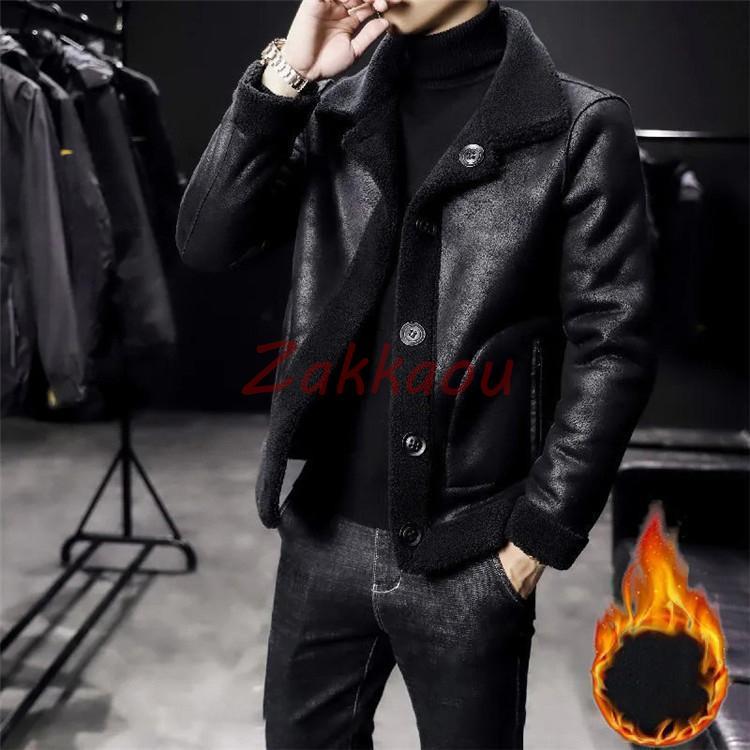 メンズ革ジャン ムートンコート レザージャケット 両面式 裏起毛 ムートンジャケット メンズジャケット バイクジャケット ライダースジャケット お兄系 : 雑貨王 - 通販 - Yahoo ...