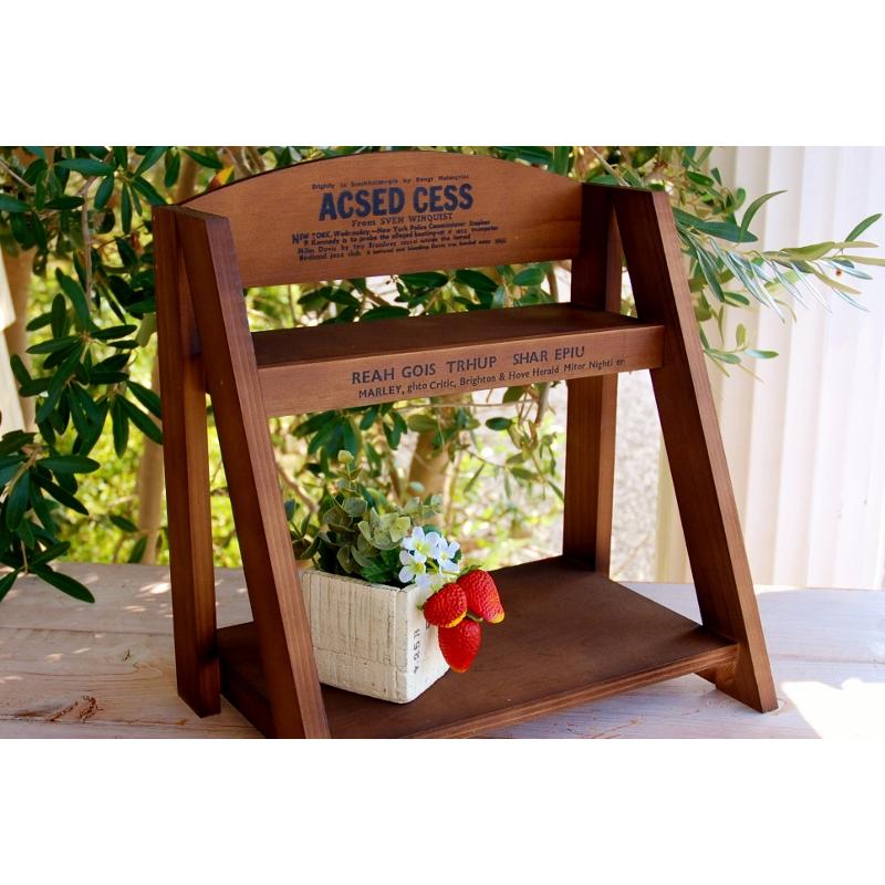 ガーデニング雑貨 プランターラック ディスプレイ スタンド アンティーク ダークブラウン シェルフ インテリア雑貨 シンプル 飾り棚 木製 レトロ ガーデン雑貨 : zakka OLIVE ...