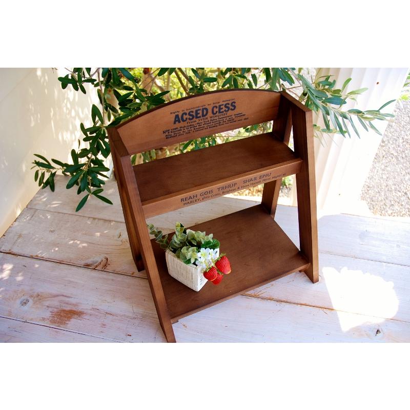 ガーデニング雑貨 プランターラック ディスプレイ スタンド アンティーク ダークブラウン シェルフ インテリア雑貨 シンプル 飾り棚 木製 レトロ ガーデン雑貨 : zakka OLIVE ...