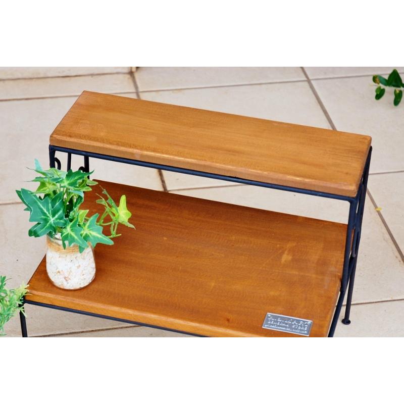 プランターラック 送料無料 ガーデニング雑貨 2ステップ スモールテーブル (A) スタンド シェルフ 棚 安い 飾り棚 フラワーラック azi-azi アジアジ ベンチ :11962 ...