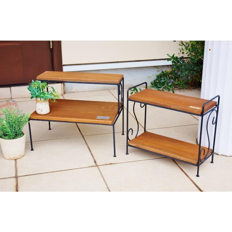 プランターラック 送料無料 ガーデニング雑貨 2ステップ スモールテーブル (A) スタンド シェルフ 棚 安い 飾り棚 フラワーラック azi-azi アジアジ ベンチ :11962 ...